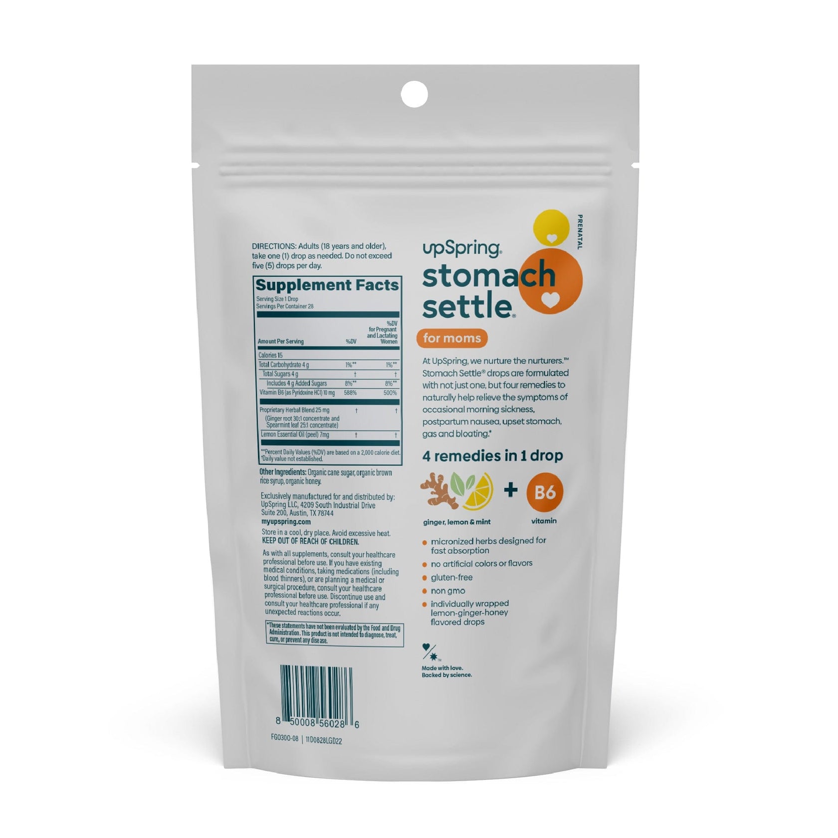 UpSpring Stomach Settle Nausea Relief Drops for Digestive Upset